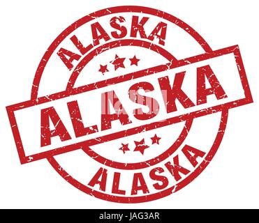 Alaska red round grunge stamp Stock Vector Image & Art - Alamy