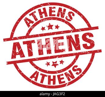 Athens red grunge round vintage rubber stamp Stock Vector Image & Art ...