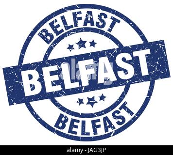 Belfast blue round grunge stamp Stock Vector Image & Art - Alamy