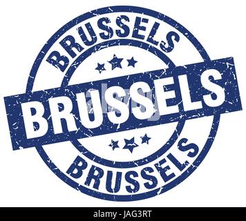 Brussels blue round grunge stamp Stock Vector Image & Art - Alamy