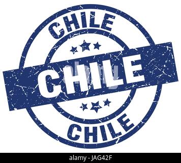 Chile blue round grunge stamp Stock Vector Image & Art - Alamy