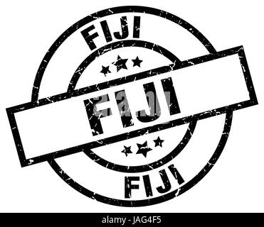 Fiji sticker. Travel rubber stamp with map of country, vector ...