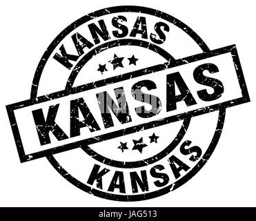 Kansas sticker. Travel rubber stamp with map of the US state, vector ...