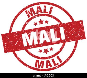 Mali stamp. Travel red rubber stamp with the map of the country, vector ...