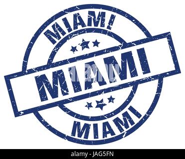 Miami blue round grunge stamp Stock Vector Image & Art - Alamy