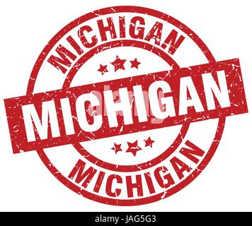 Michigan stamp. Travel red rubber stamp with the map of US state ...