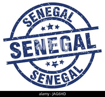 Senegal blue round grunge stamp Stock Vector Image & Art - Alamy