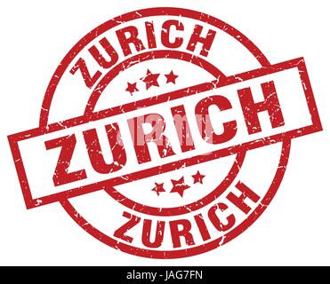 Zurich red round grunge vintage ribbon stamp Stock Vector Image & Art ...