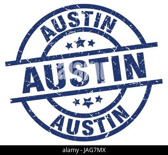 Austin blue round grunge stamp Stock Vector Image & Art - Alamy