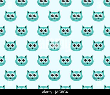 Seamless hipster cats pattern background vector illustration Stock ...