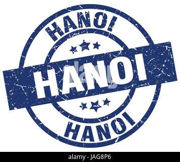 Hanoi blue round grunge stamp Stock Vector Image & Art - Alamy