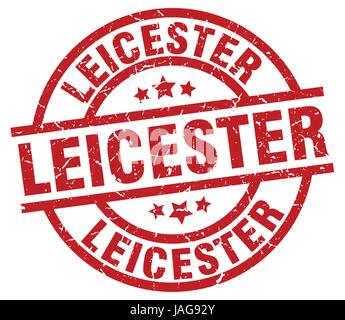 Leicester red round grunge stamp Stock Vector Image & Art - Alamy