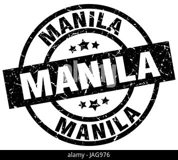 Manila black round grunge stamp Stock Vector Image & Art - Alamy
