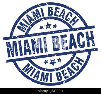 Miami Beach blue round grunge stamp Stock Vector Image & Art - Alamy