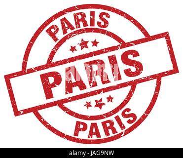 Paris red round grunge stamp Stock Vector Image & Art - Alamy