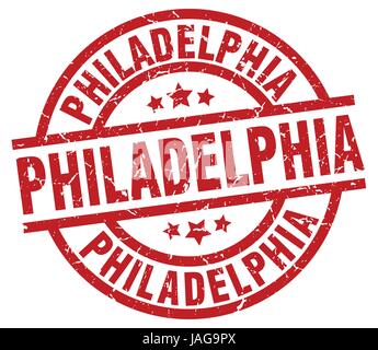 Philadelphia red round grunge stamp Stock Vector Image & Art - Alamy