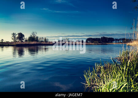 Landscape on the river Nogat, spring, Poland Stock Photo - Alamy