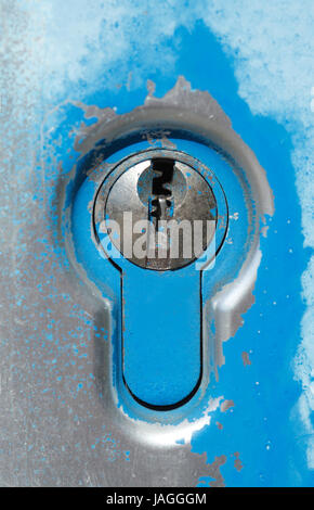 colorful metal Door and metal door lock Stock Photo - Alamy
