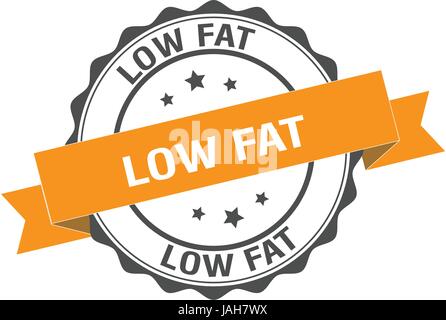 low fat stamp. low fat round sign. label on transparent background ...