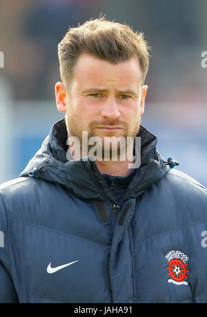 Hartlepool United manager Matthew Bates during Dagenham & Redbridge vs ...