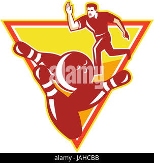Bowler Bowling Ball Pins Retro Stock Photo - Alamy