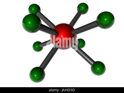 molecule made of red and green balls with connection between Stock ...