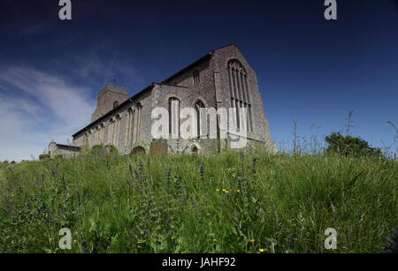 Salthouse Church and the North Norfolk Coast from Salthouse heath ...