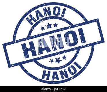 Hanoi blue round grunge stamp Stock Vector Image & Art - Alamy