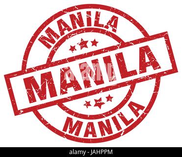 Manila red round grunge stamp Stock Vector Image & Art - Alamy