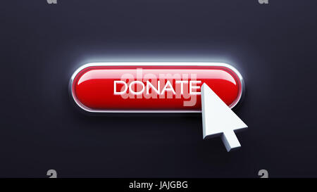 red Donate Arrow Button - 3D illustration Stock Photo: 228068405 - Alamy