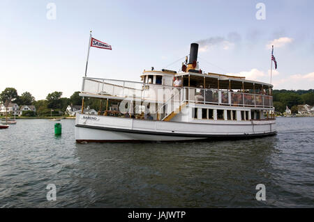 The "Sabino" a historic steam ferry on the Mystic River at Mystic ...