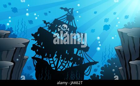 Shipwreck theme image 1 - picture illustration Stock Photo - Alamy