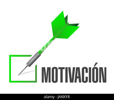 Motivation check mark sign in Spanish concept illustration design ...
