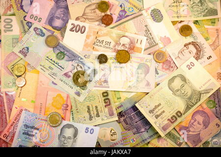 Mixed world currencies and bank notes Stock Photo - Alamy