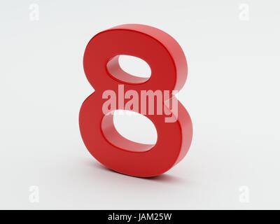 Shiny Number isolated on whote background Stock Photo - Alamy