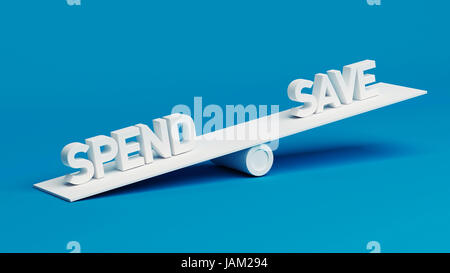 Spend and Save Justice Scale Concept isolated on white background Stock ...