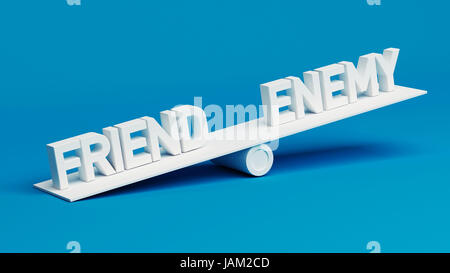 Friend and Enemy Justice Scale Concept isolated on white background ...