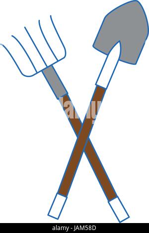 Rake with shovel crossed Stock Vector Image & Art - Alamy