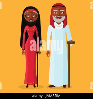 Arab, Muslim Woman Vector. Elderly People. Senior Person. Aged. Active ...