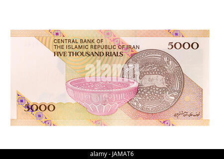 5000 Iranian rials bank note. Rial is the national currency of Iran ...