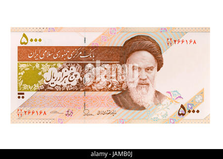 5000 Iranian rials bank note. Rial is the national currency of Iran ...
