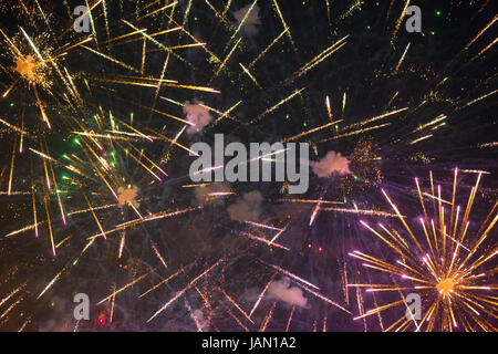 Beautiful fireworks display with lots of colorful bursts Stock Photo ...