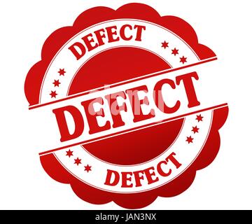 DEFECT red round rubber stamp Stock Photo - Alamy