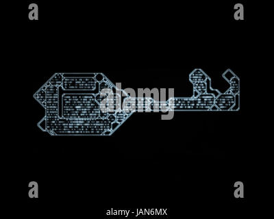Encryption Key series. Arrangement of stylized key and number symbols ...