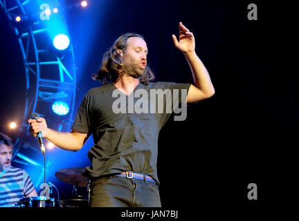 Gary Stringer with Reef band at Isle of Wight Festival June 12 2016 ...