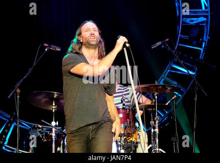 Gary Stringer with Reef band at Isle of Wight Festival June 12 2016 ...