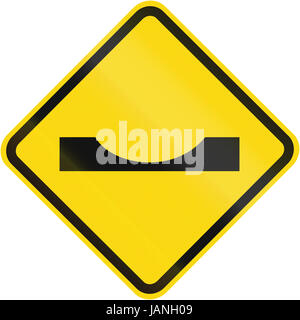 Traffic sign warning for a dip in the road Stock Photo - Alamy