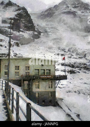 Kleine Scheidegg ski area and Eigergletscher alpine railway to ...