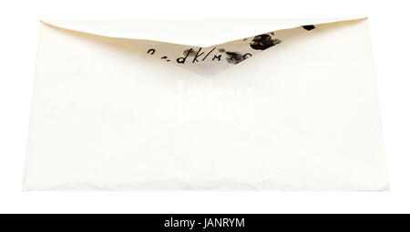 unsealed paper envelope with letter with children scribbles isolated on ...