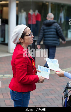Ashford, Kent, UK. 7th June, 2017. Bright and sunny but windy weather ...